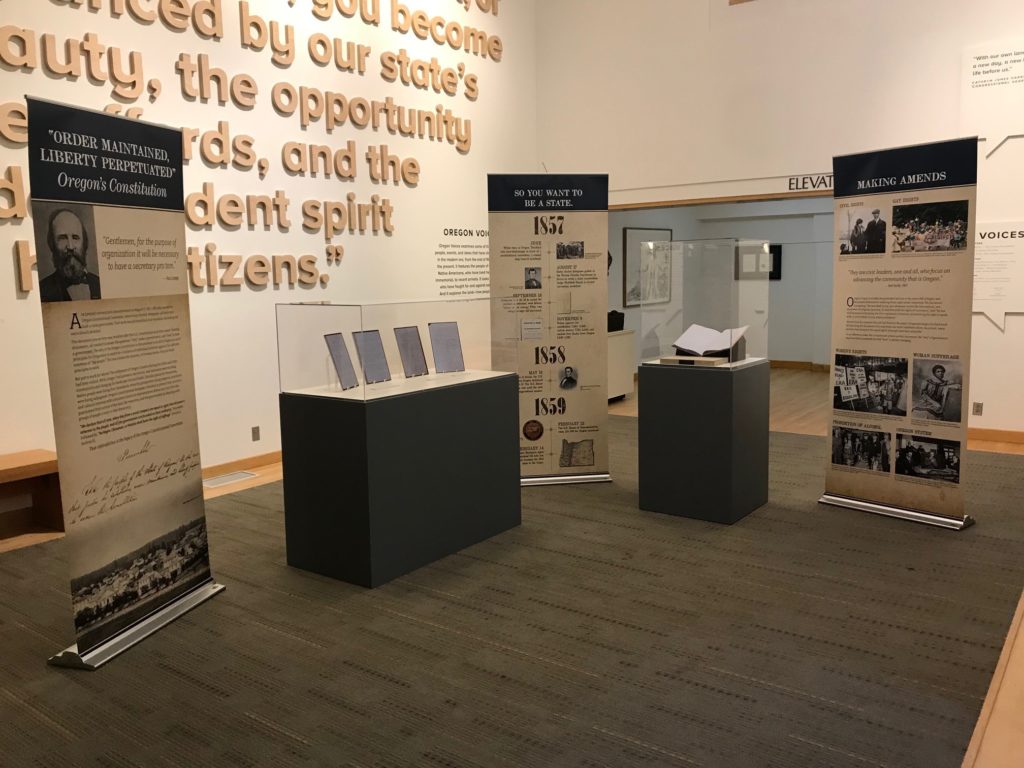 Newly restored Oregon Constitution on display